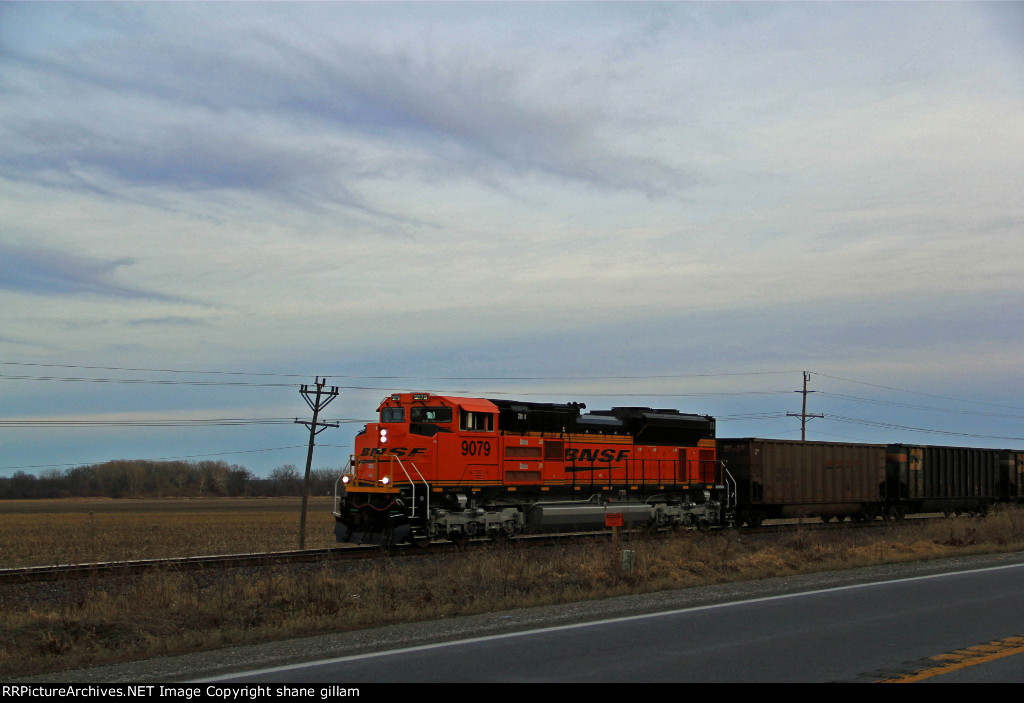 BNSF 9079 Heads into the evening light.